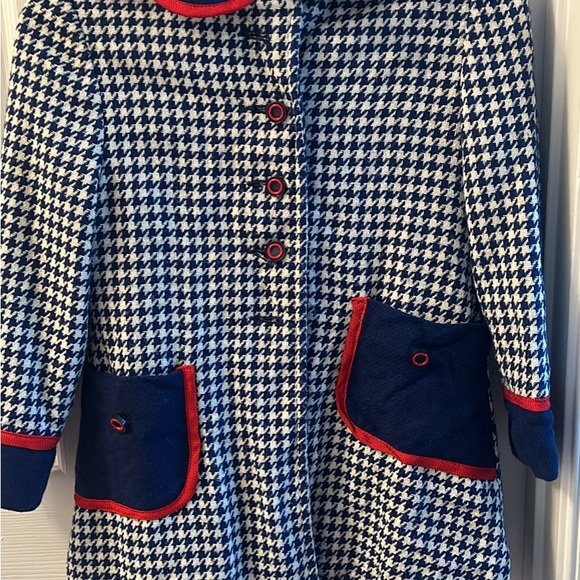 Vintage | Jackets & Coats | Childrens Vintage Chanel Blue Houndstooth ...